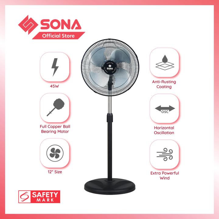 SONA 12” Power Stand Fan SSO 6062N | Lazada Singapore