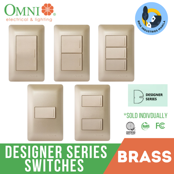 Omni Brass Designer Series 1 Way Switch Set 1 2 or 3 Gang | Lazada PH