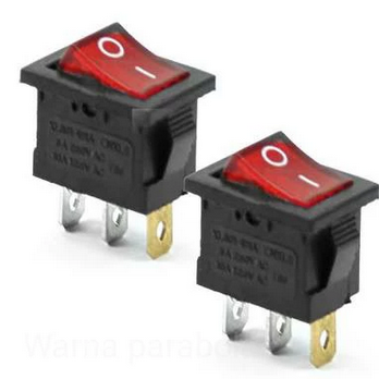 Saklar switch kecil besar merah hitam 3 pin + lampu AC | Lazada Indonesia