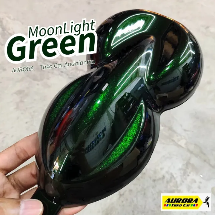 Cat Moonlight Green PU Hijau Ijo Candy Metalik Gelap Dark Moon Light ...