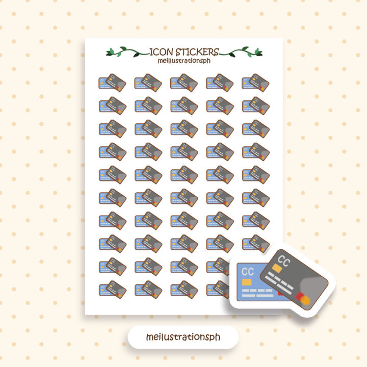 Credit Card Payment Reminder Icon Sticker | Credit Card Mini Icon ...