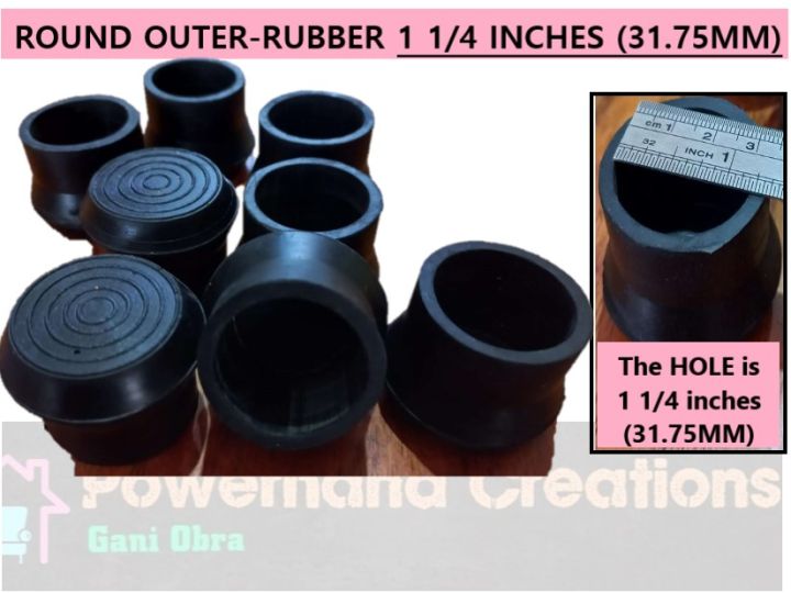 ROUND Outer 1 1/4 inches (32MM) Inner Diameter RUBBER Footings for as ...
