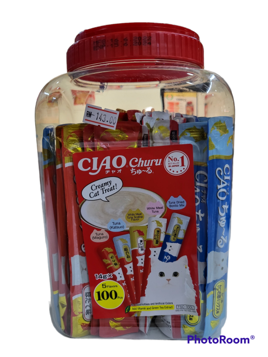 Ciao Churu Creamy Stick Tuna Series 5 Flavours x 100Pcs | Lazada