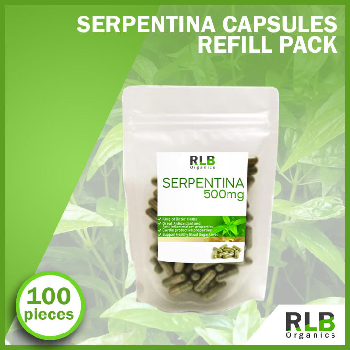 Organic Pure Natural Serpentina Capsules Refill Pack (100, 60, 30 ...