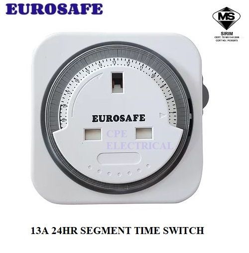 EUROSAFE 13A 24HOURS PLUG IN TIMER SWITCH - SIRIM APPROVED | Lazada