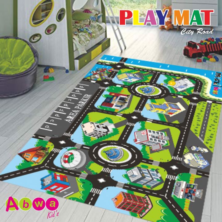 CITY ROAD PLAYMAT ABWAKIDS, Karpet Bermain Anak Laki-Laki Jalan Mobil ...