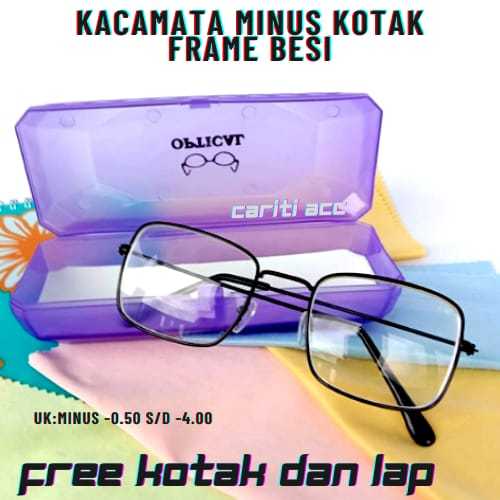KACAMATA MINUS MODEL KOTAK KOREAN STYLE / KACAMATA RESEP / KACAMATA ...