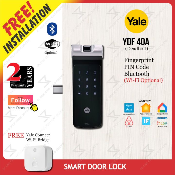 YALE YDF40A Deadbolt Smart Door Lock (FREE Yale Connect Wi-Fi Bridge ...