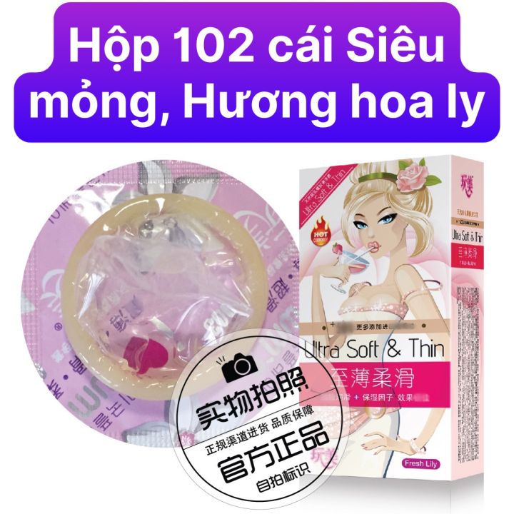 Bao cao su HA Ultra soft & Thin, hương hoa ly, cô gái nội địa trung, siêu mỏng, nhiều gel, bcs ...