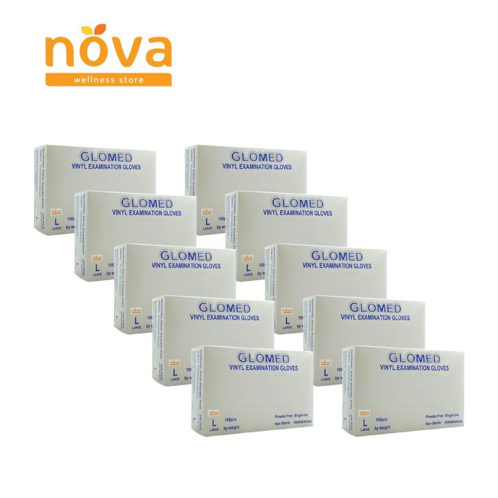 Glomed Synthetic Vinyl Examination Gloves 20 boxes (case) | Lazada PH