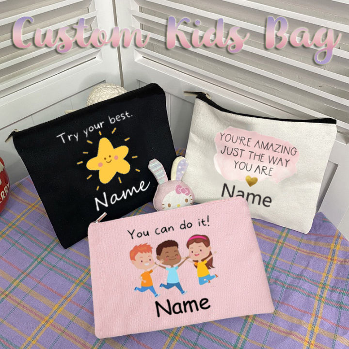 Custom Name пёџ Praise Kids Pencil Bag Coin Purse Cute Snacks Pouch