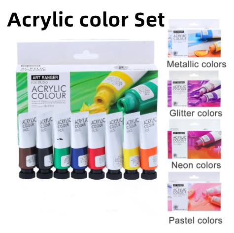 Art Ranger Acrylic Paint Set 8PCS Metallic Neon colors Non-Toxic ...