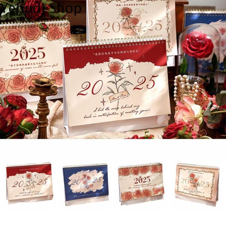 YEHUDI Vintage Roses Monthly Calendar Creative Floral Coil 2025 Monthly ...