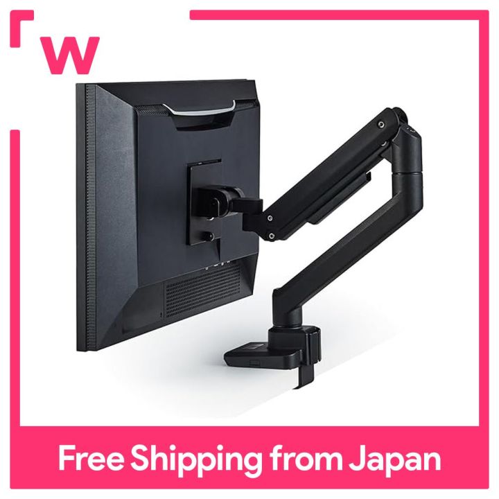 ELECOM Monitor arm for wide monitor 17~49inch, load capacity 2kg~20kg, gas type, mounting ...