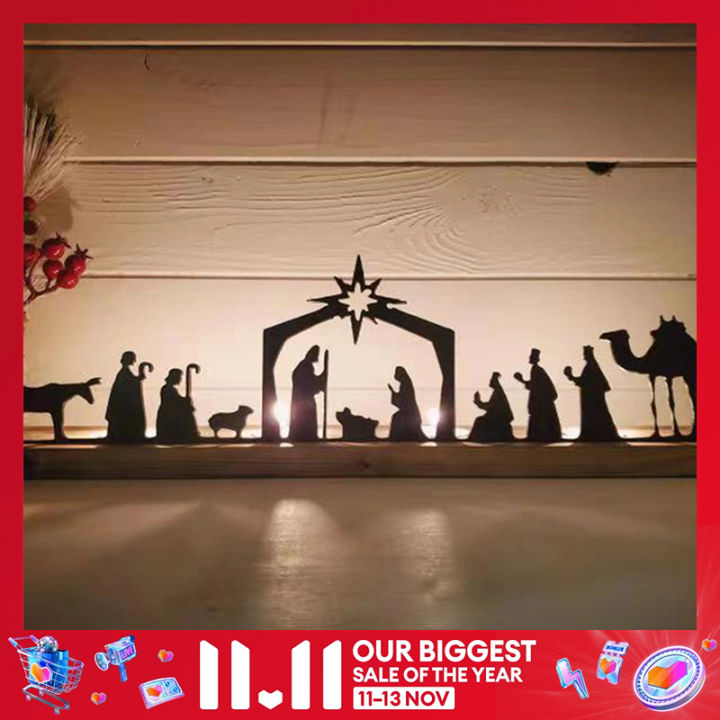 [Wondering] Jesus Nativity Scene Metal Figures For Christmas Table ...