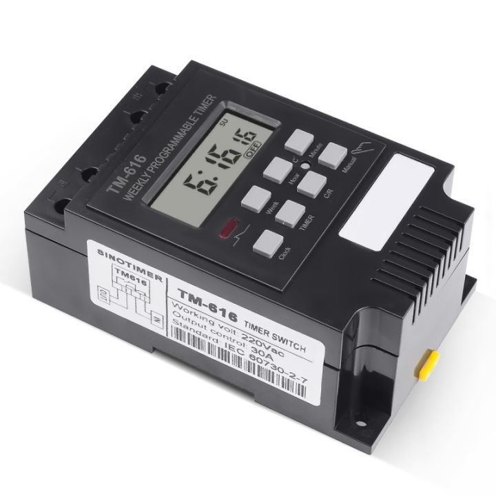 TM616 AC 220V Digital LCD Power Programmable Timer Time Switch Relay ... TM616 AC 220V Digital LCD Power Programmable Timer Time Switch Relay ...