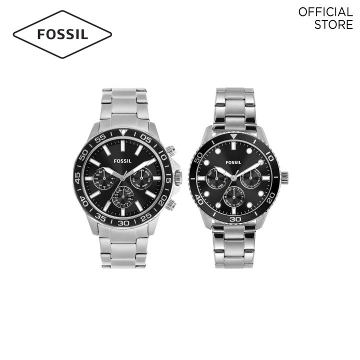 Fossil Bannon Silver Watch Set BQ2753SET | Lazada Singapore