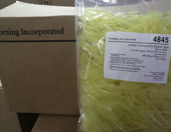 Corning, 200ul Pipette Tips, Yellow (1000 tips/pack) | Lazada