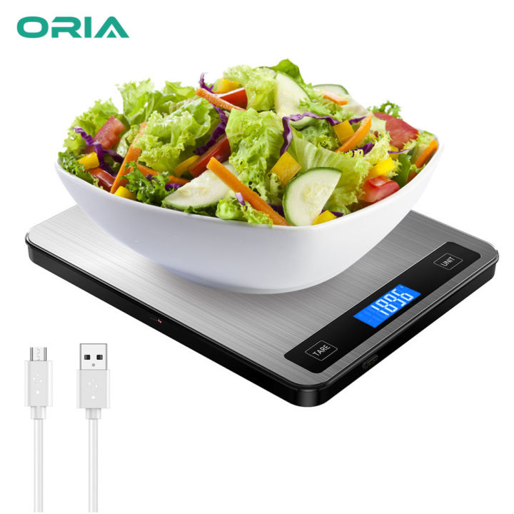 ORIA Digital Scale 20kg / 1g Kitchen Scale USB Rechargeable Smart Food ...