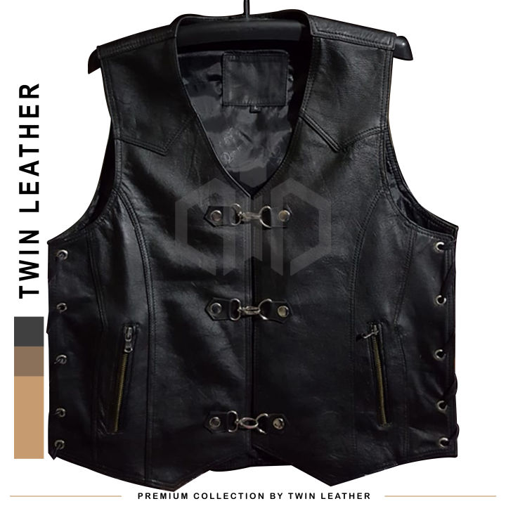 Rompi Kulit pria Rompi kulit Bikers Rompi kulit asli | Lazada Indonesia