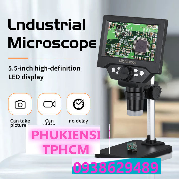 Kính Hiển Vi Điện Tử Màn Hình LCD 5.5 Inch Kính Hiển Vi Công Nghiệp 10 ...