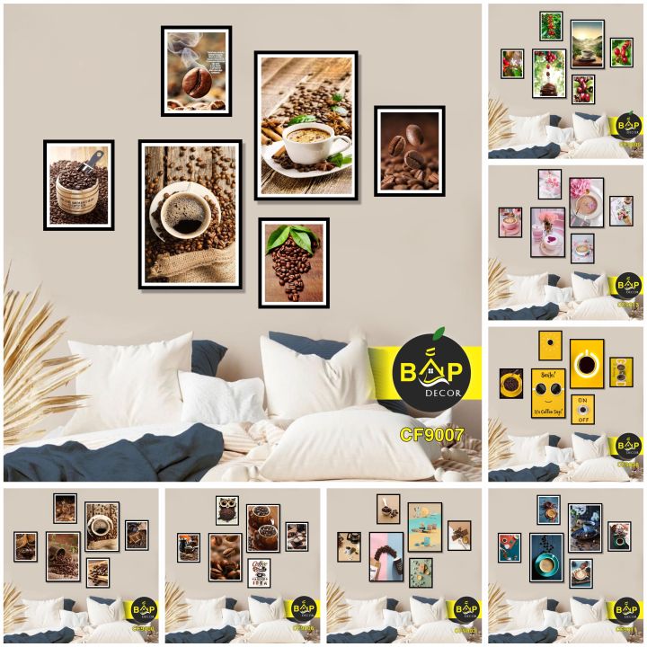 16 Mẫu tranh trang trí quán cà phê, decor, tranh dán tường có sẵn keo ...