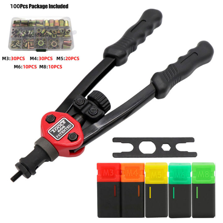 Rivet Nut Tool Manual Mandrels Screw Heavy Hand Insert Rivet Nut Kit ...