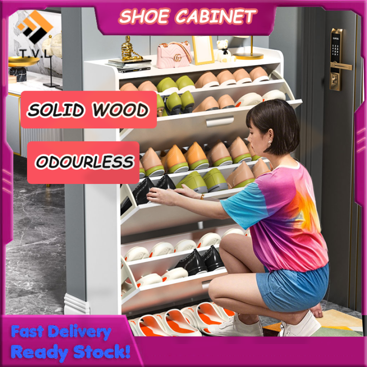 2/3Door Flip Shoe Cabinet Wooden Organizer Shoe Rack Cabinet Modern ...