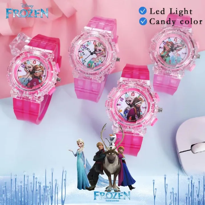 Frozen Princess Elsa Anna Pattern LED Light Kids Digital Watches for ...