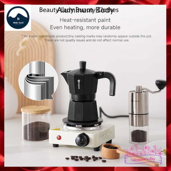 Simplus Moka Pot Dual-Valve Pressurized Extraction Rich Crema Intalian ...