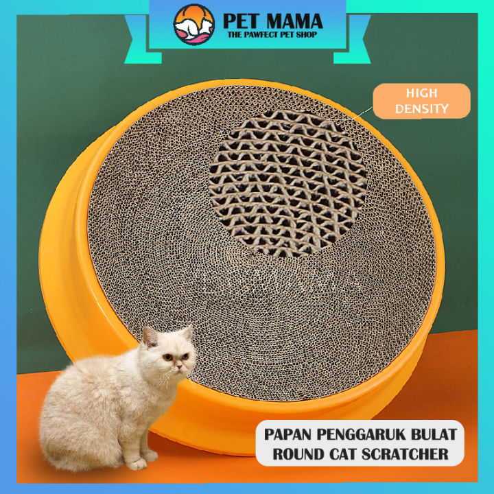 PETMAMA Premium Cat Round Scratch Board Durable Scratching Cat Bed ...