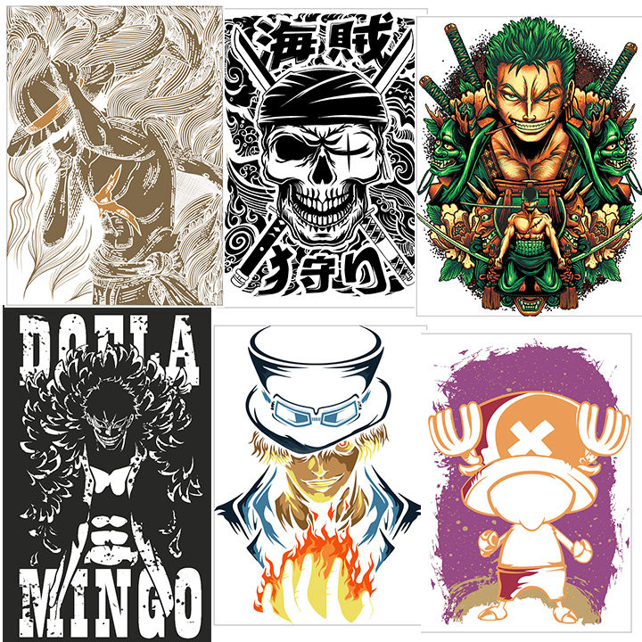 IRON ON - ANIME - ONE PIECE Design v2 A4 size Ready to Press to any ...