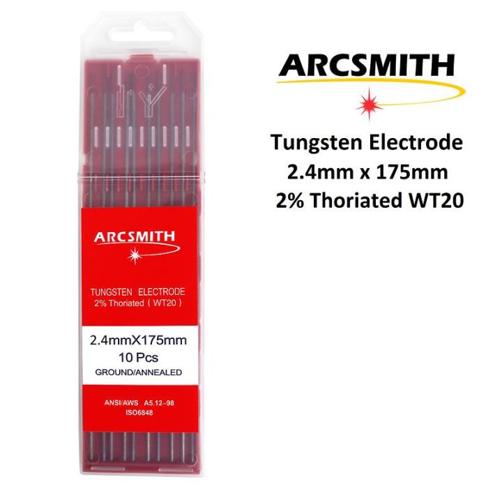 ArcSmith 2% Thoriated WT20 (Red) 2.4 x 175mm TIG Welding Tungsten ...