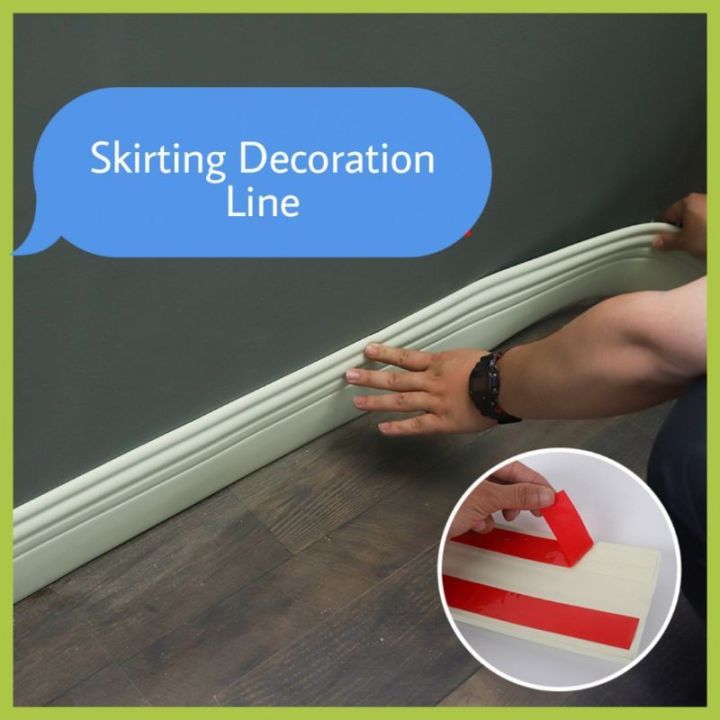 1 Meter x 8cm Skirting wall I Wall Skirting border I Skirting dinding I ...