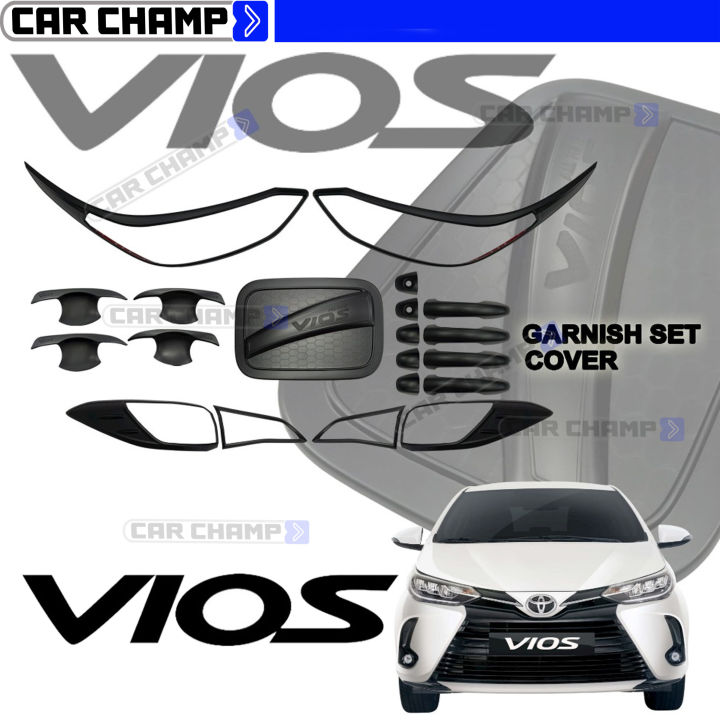 All New Vios Prime 2018 to 2024 E Garnish Cover Combo Set Matte Black ...