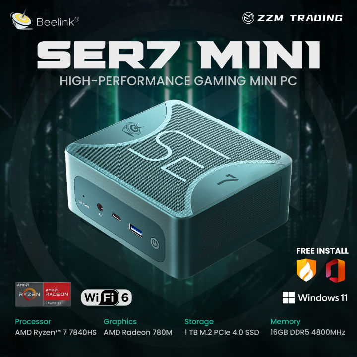 Beelink SER7 Mini Gaming PC AMD Ryzen 7 7840HS AMD Radeon 780M 16GB RAM ...