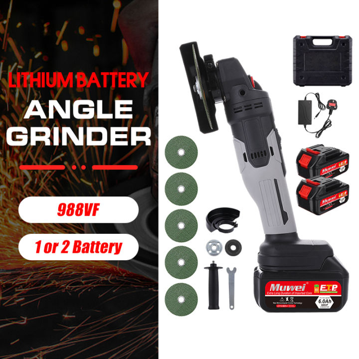 988VF Cordless Angle Grinder Brushless Polisher Grinding Machine ...