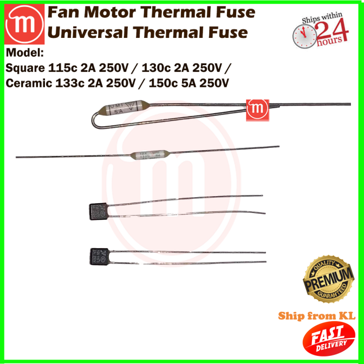 Universal Fan Thermal Fuse 115 c / 130 c / 133 c / 150 c 2A 5A 250V ...