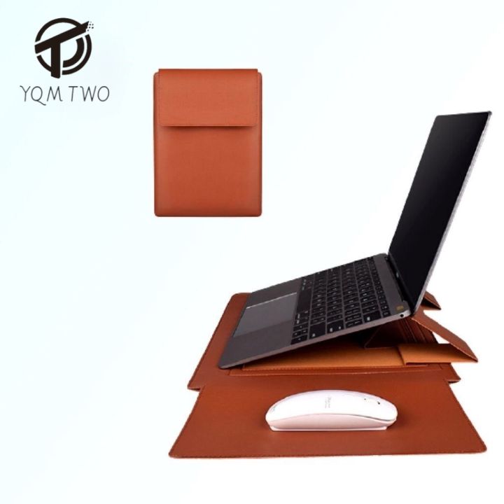 Multifunctional Laptop Sleeve Stand Leather Cover with Stand & Mouse ...