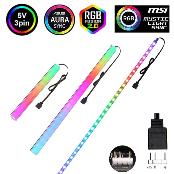 WS2812b RGB LED Strip for ASUS AURA SYNC / MSI Mystic Light Sync ...