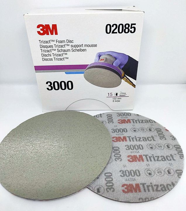 3M 02085 Trizact กระดาษทรายกลมไตรแซ็ค 2085 สำหรับขัดผิวเคลียร์ 6 นิ้ว ...