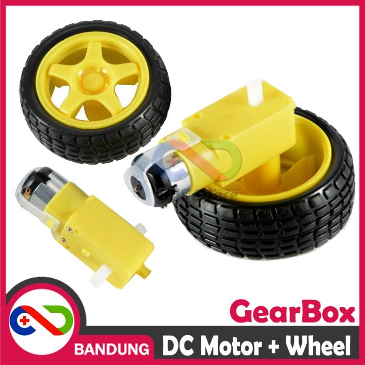 RODA MOTOR DC GEAR BOX SET SMART CAR 1:48 DIY ARDUINO RASPBERRY ...