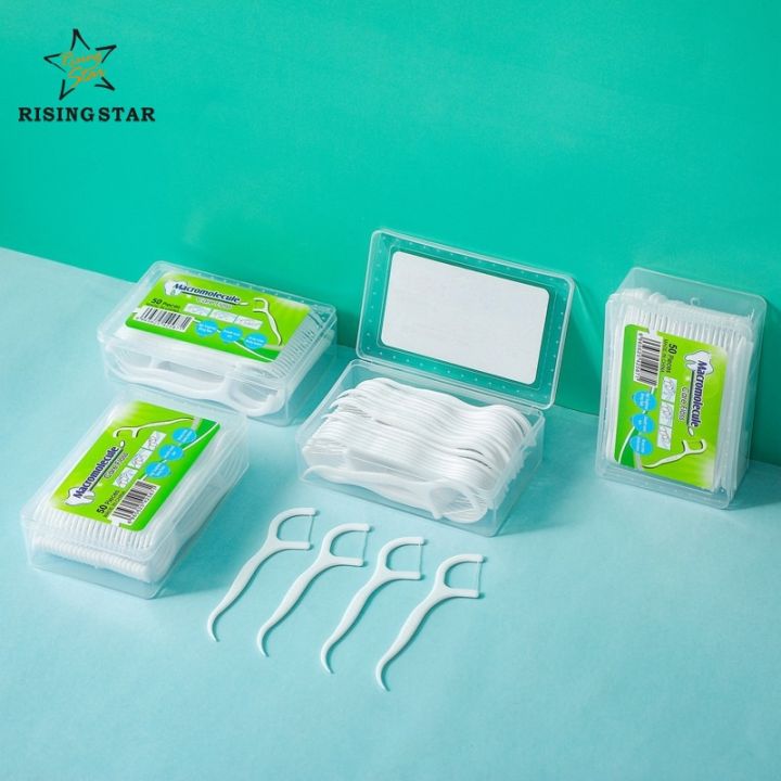 Rising Star 50PCS/Set Dental Floss Teeth Stick Toothpicks Food Grade ...