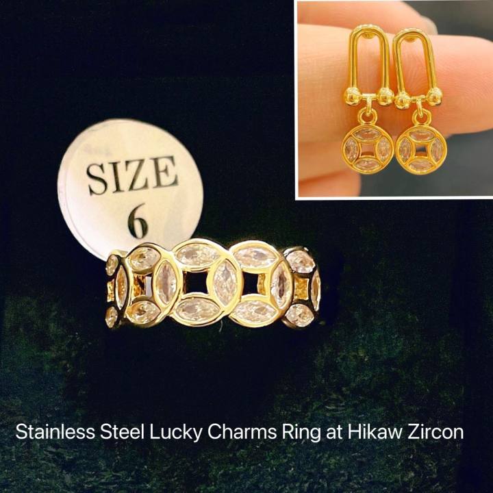 Stainless Steel Lucky Charms Ring at Hikaw Zircon | Lazada PH