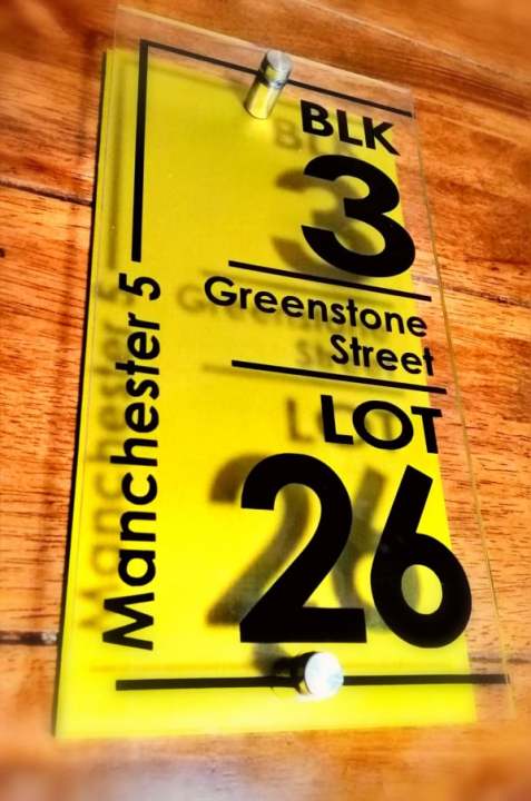 2 Layers Home Address Plate Acrylic 3mm Thick / 5 x 10 inches / Gold ...