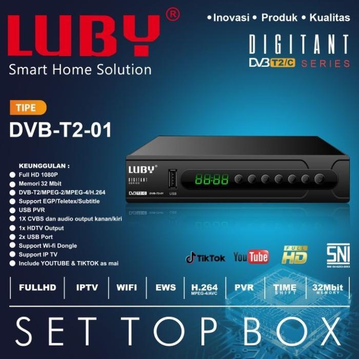Set Top Box Luby Receiver TV STB Digital Full HD SNI Original DVBT2-01 ...