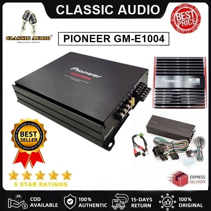 CLASSIC AUDIO PIONEER GM-E1004 CAR POWER AMPLFIER FOUR CHANNEL(5 YEARS WARRANTY) 1000W max ...