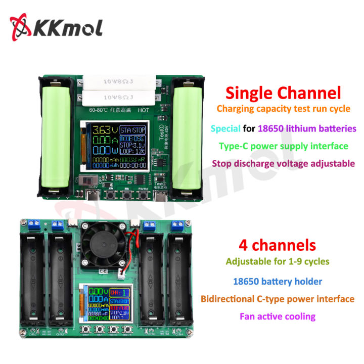 KKmol Single Channel / 4 Channel 18650 Cell Capacity Internal ...