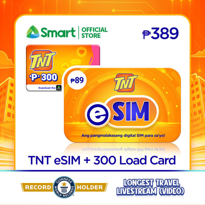 TNT e-SIM Carded with Php300 Load Card | Lazada PH
