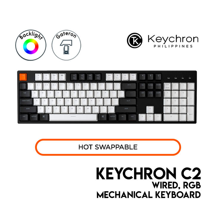 Keychron C2 Mechanical Keyboard (Full Size Layout, Wired, RGB LED ...